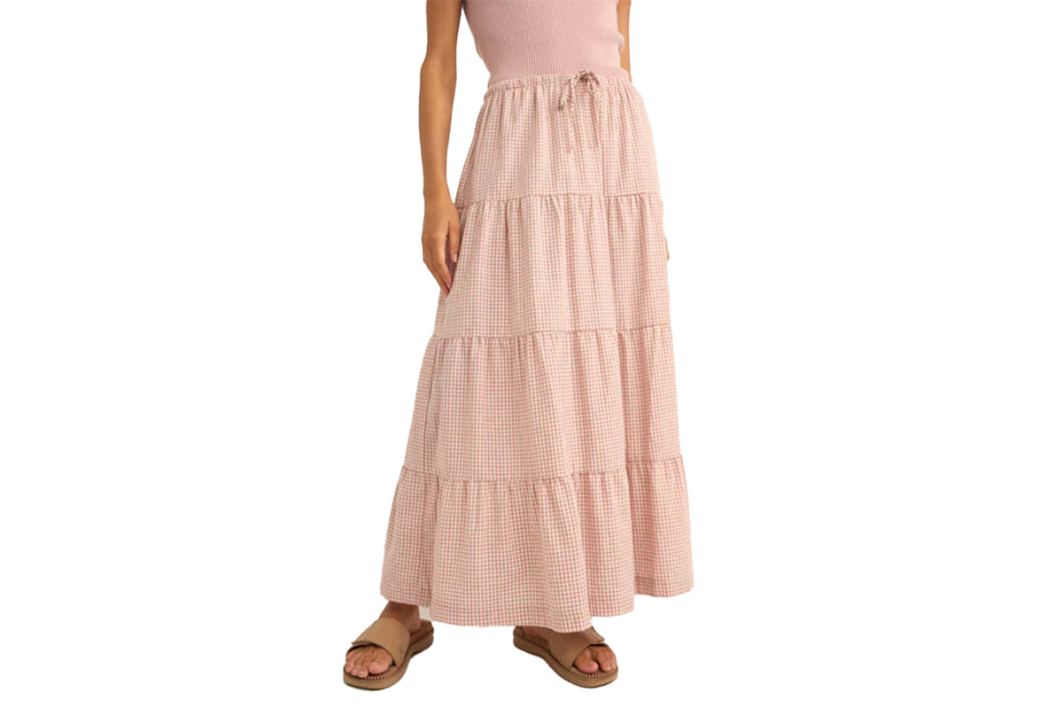 LOLA CHECKED TIERED MAXI SKIRT – Boutique Radical Sport